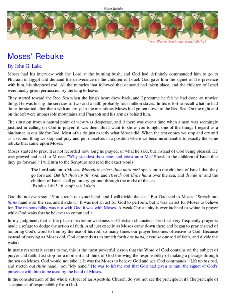 John G Lake Moses Rebuke (TheGospel - NG) | PDF | Saint Peter | Jesus