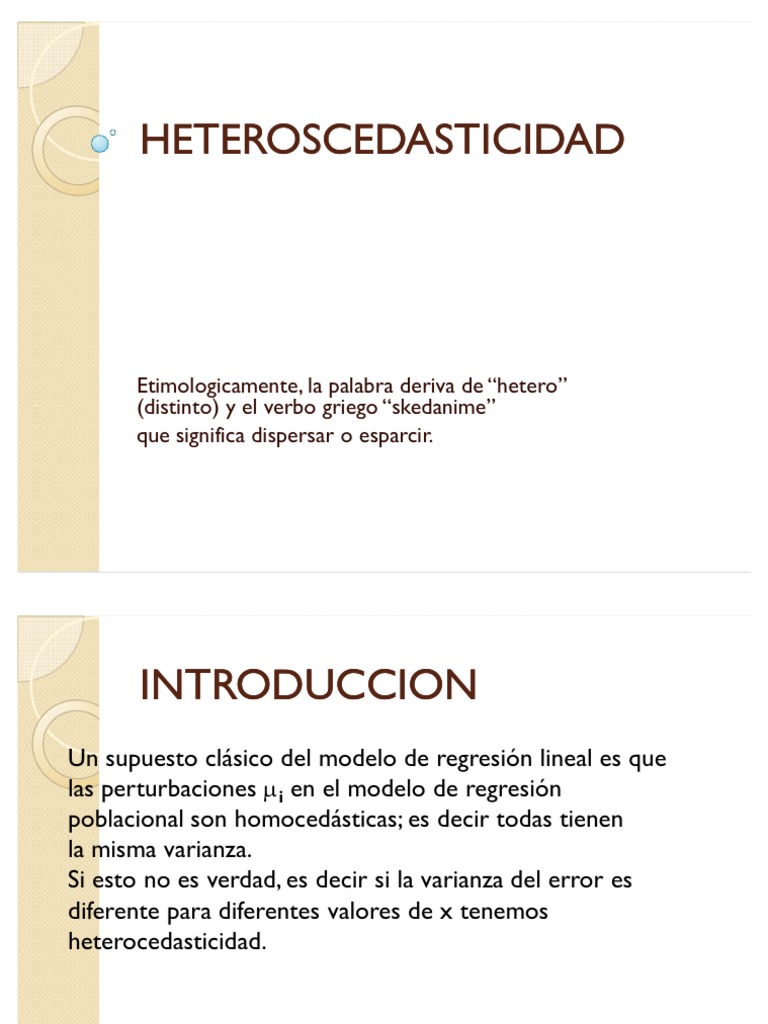 HETEROSCEDASTICIDAD | PDF