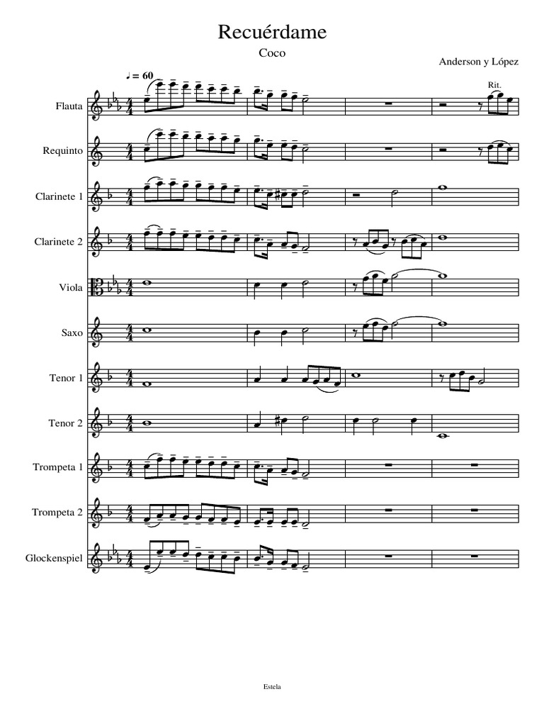 Recuérdame-Partitura_y_Partes | PDF