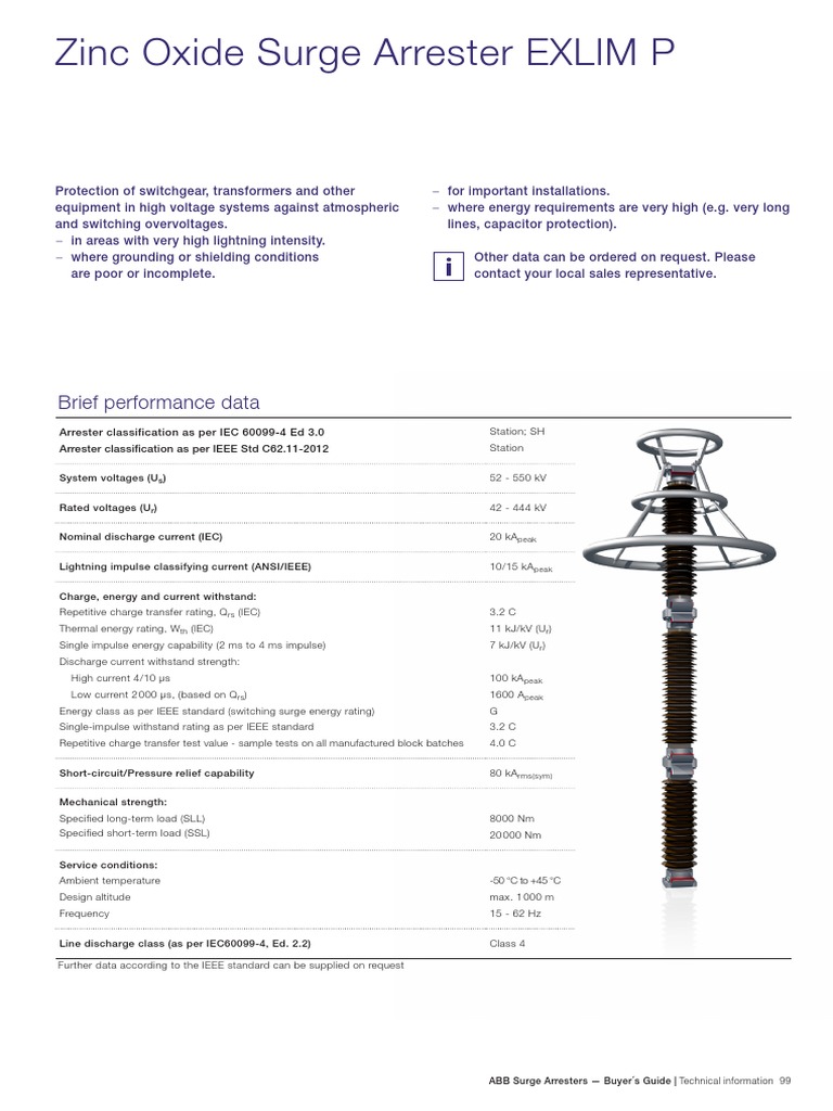 Surge Arrester Buyer's Guide - Section EXLIM P | PDF | Insulator ...