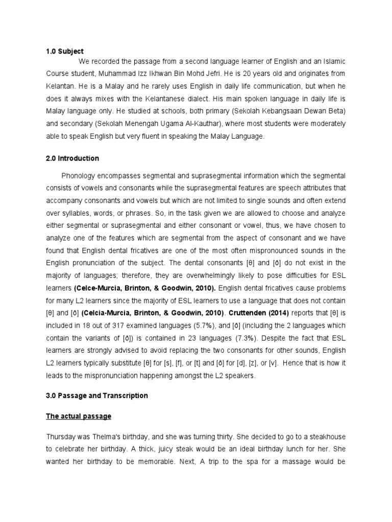 TASK 1 _ PRONUNCIATION PROBLEM REPORT (1) | PDF | English Language ...