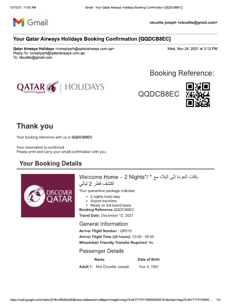 Updated Discovery Qatar Booking | PDF