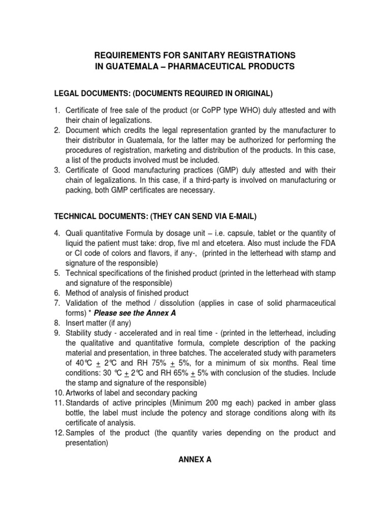Sanitary Registration for Pharmaceuticals in Guatemala | PDF | Accuracy ...