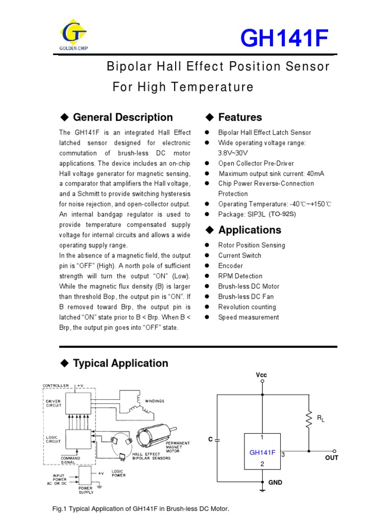 Hall Sensor | PDF | Electric Motor | Electrical Components