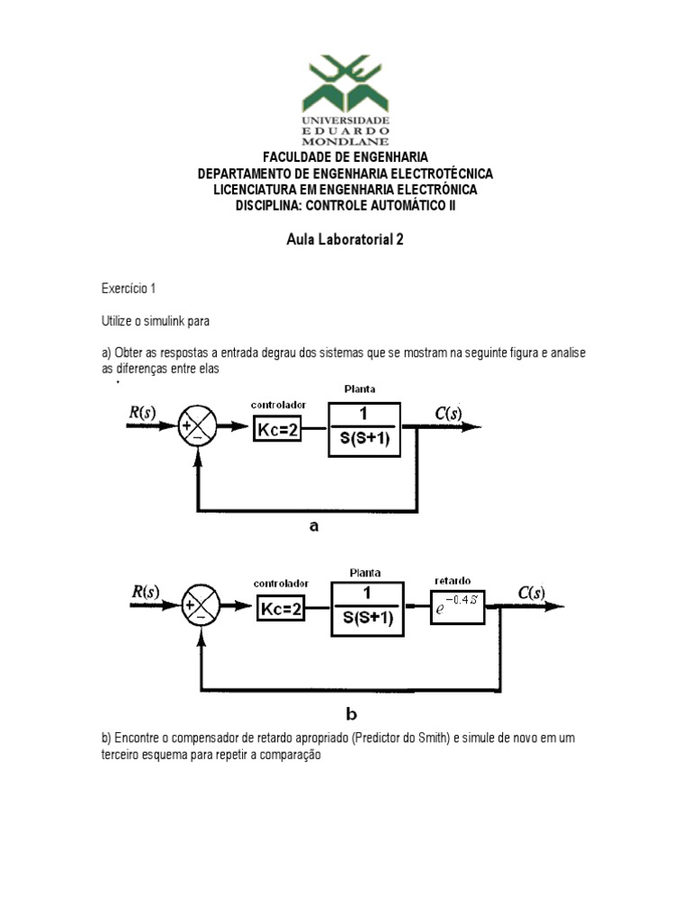 AP1 - Exercício de Sistemas Com Retardo e Resposta Inversa | PDF