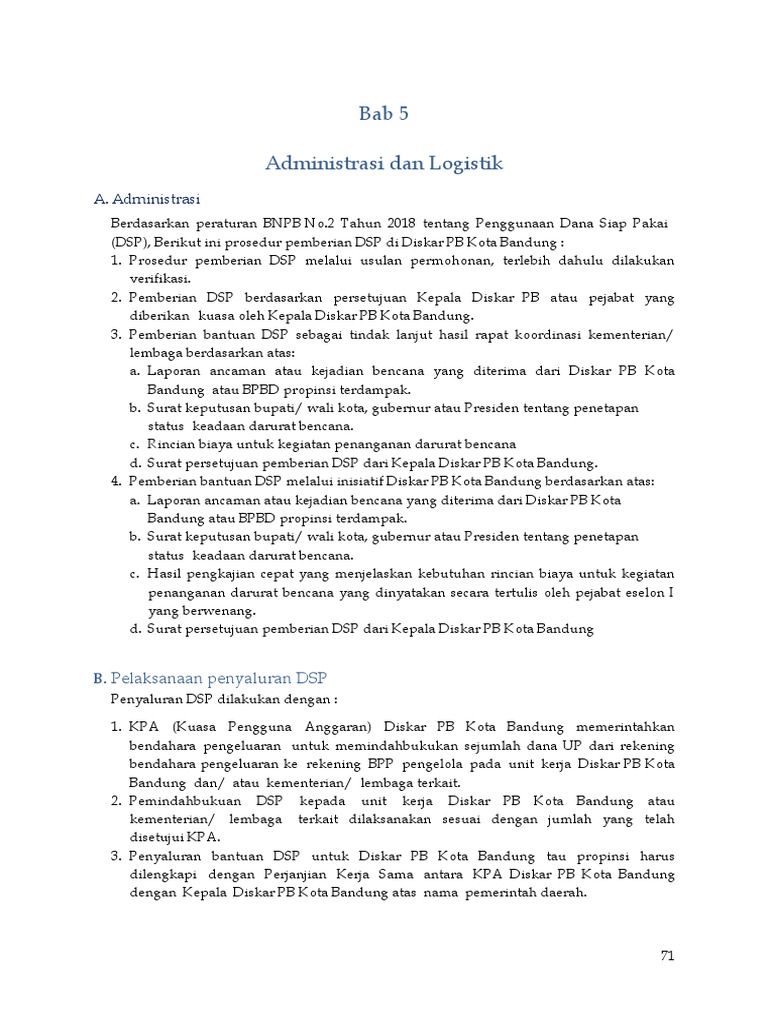 Bab 5 Administrasi Dan Logistik Dan Bab 6 Komando Perhubungan | PDF