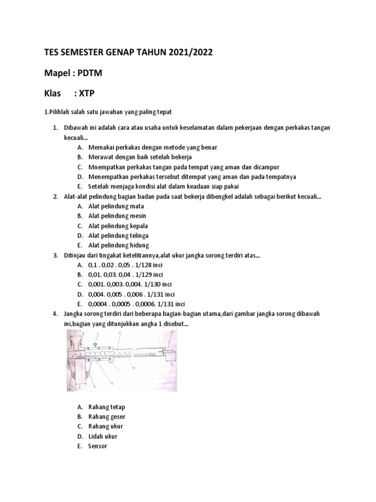 Soal Ujian PDTM Kelas XTP 2021/2022 | PDF