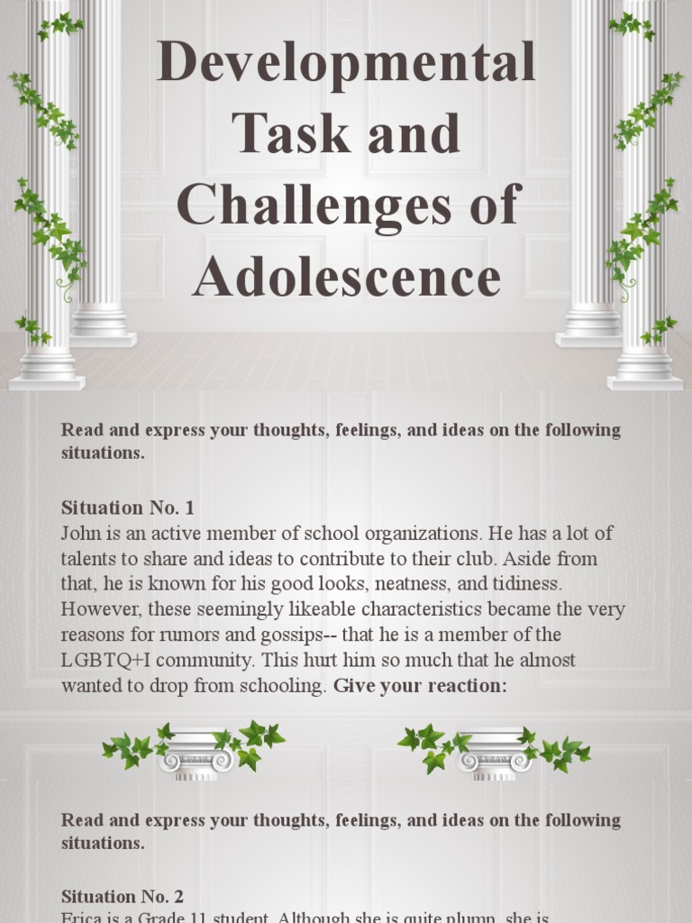 Lesson 5 Developmental Task and Challenges of Adolescence | PDF