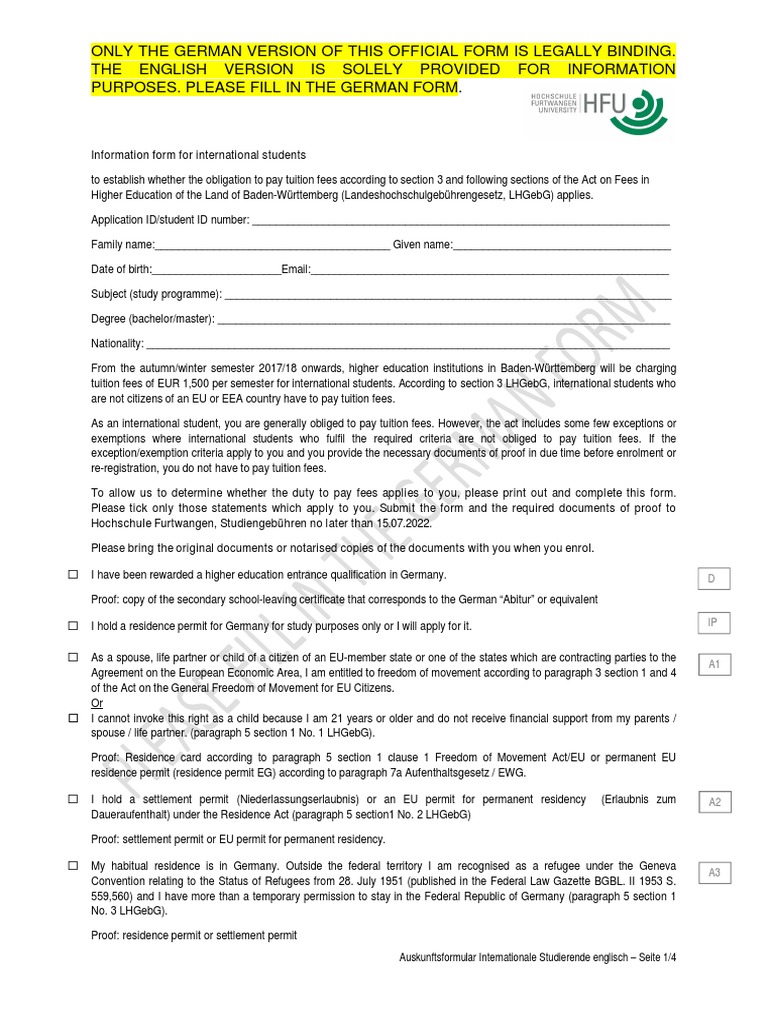 Tuition Fee Exemption Form for International Students | PDF | Notary Public | Tuition Payments