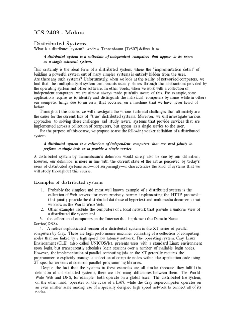 1-1 Into To Distributed Systems | PDF | Distributed Computing | Parallel Computing