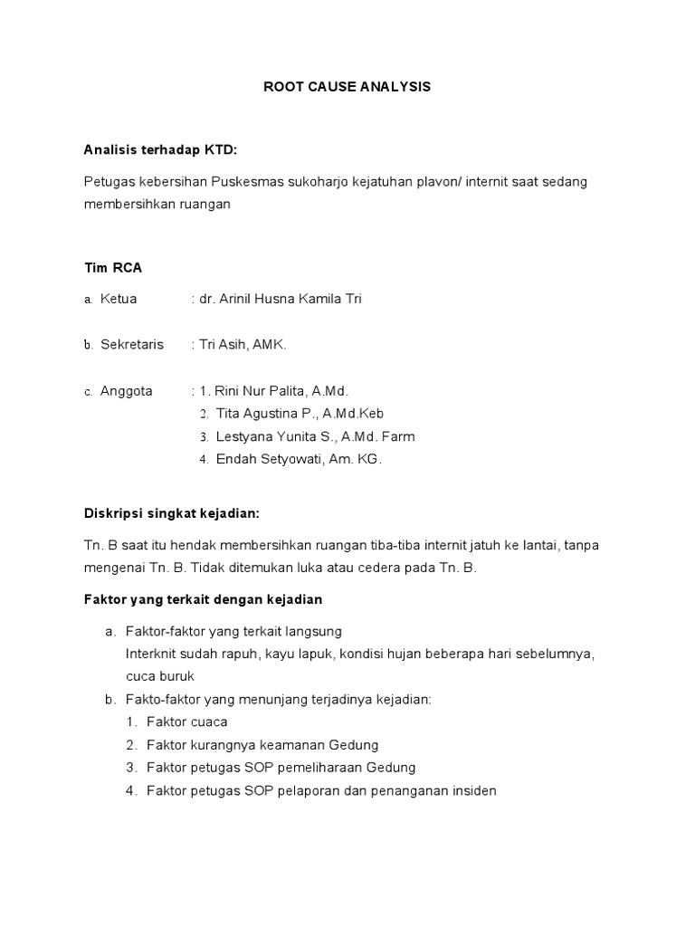 Root Cause Analysis | PDF