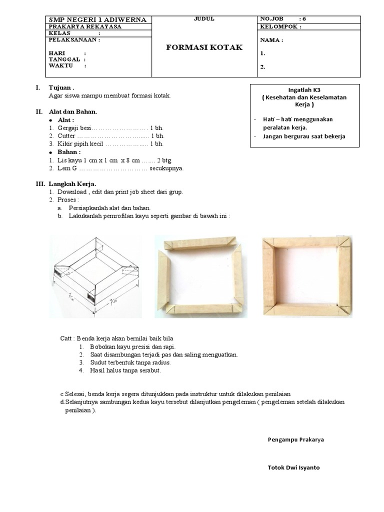 JOB 7 .Formasi Kotak | PDF