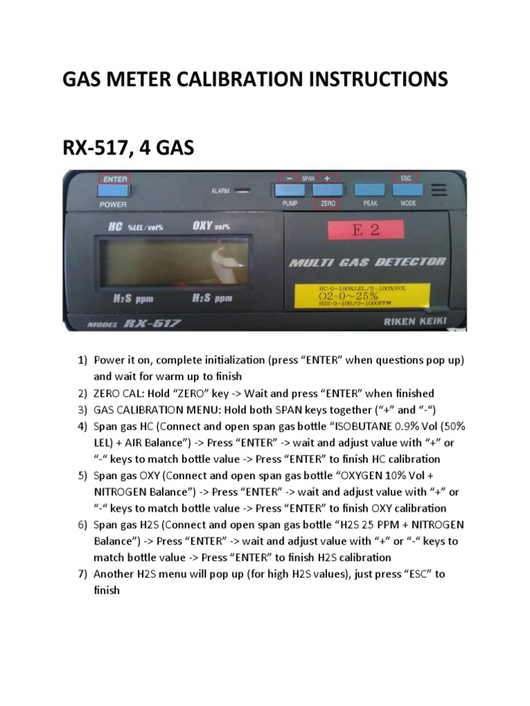 Gas Meter Calibration Instructions | PDF | Chemical Substances | Phases ...