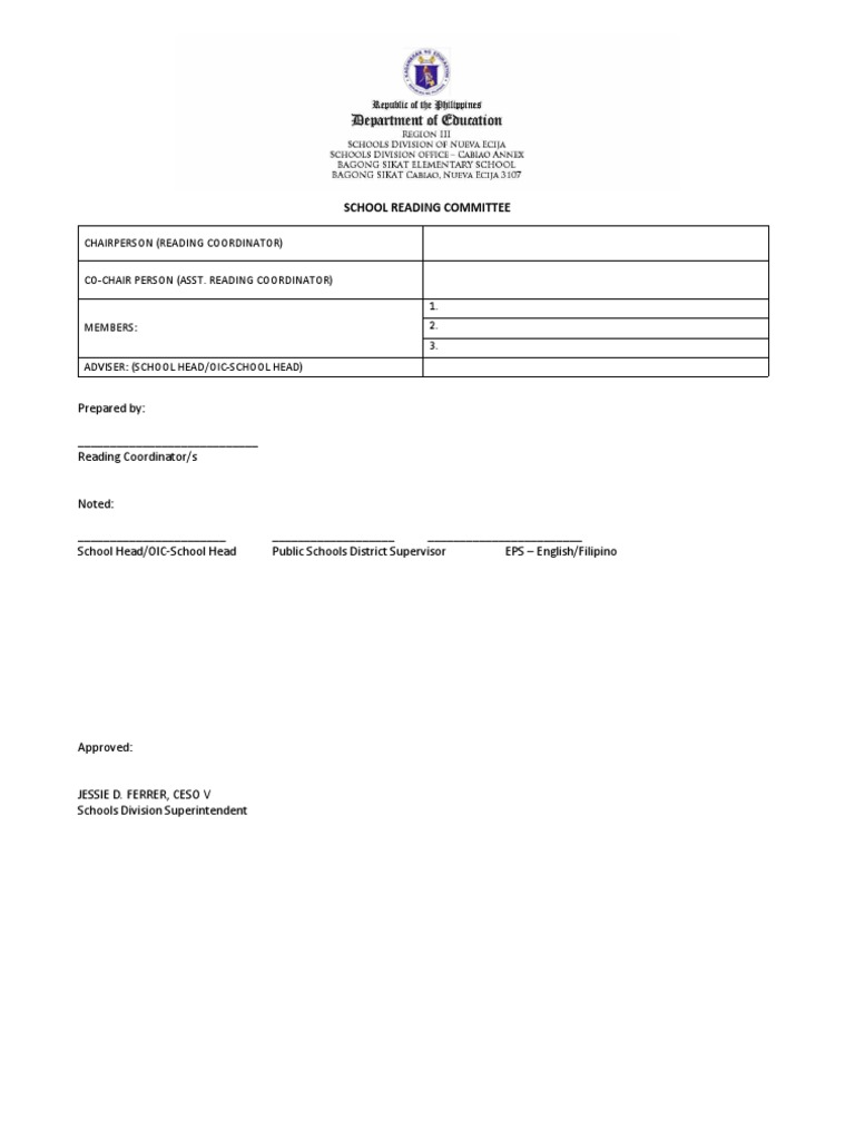 School Reading Committee | PDF