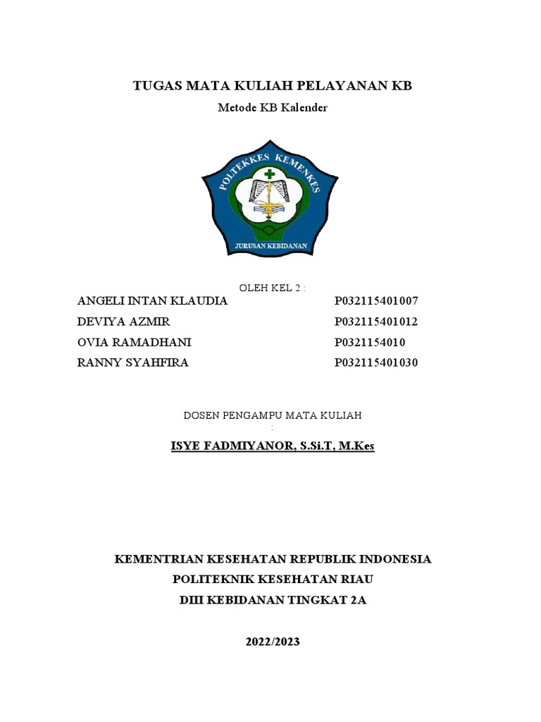 Metode KB Kalender - Kel 2 | PDF Metode KB Kalender - Kel 2 | PDF