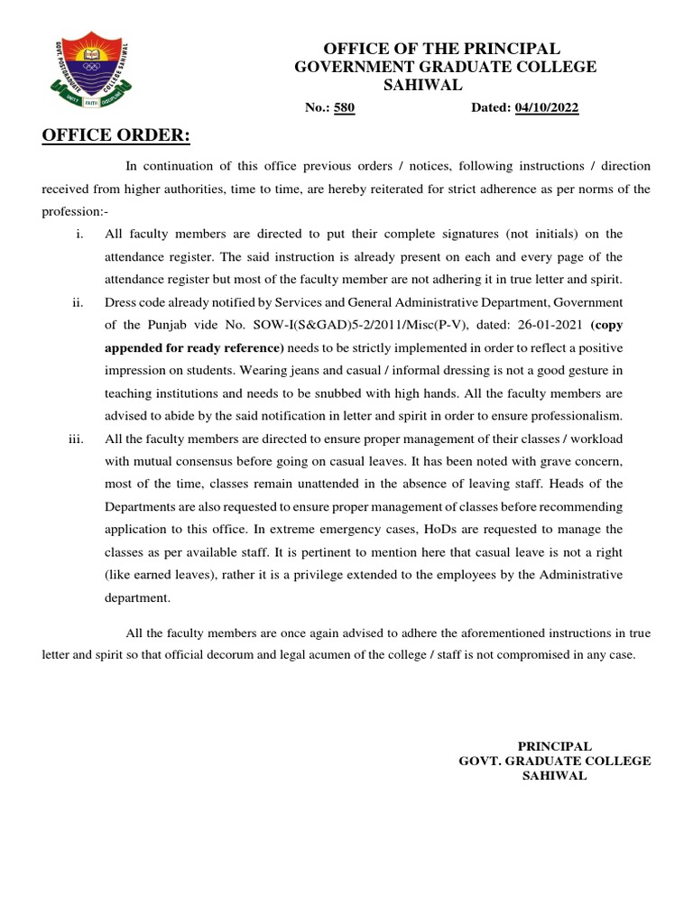 Office Order | PDF
