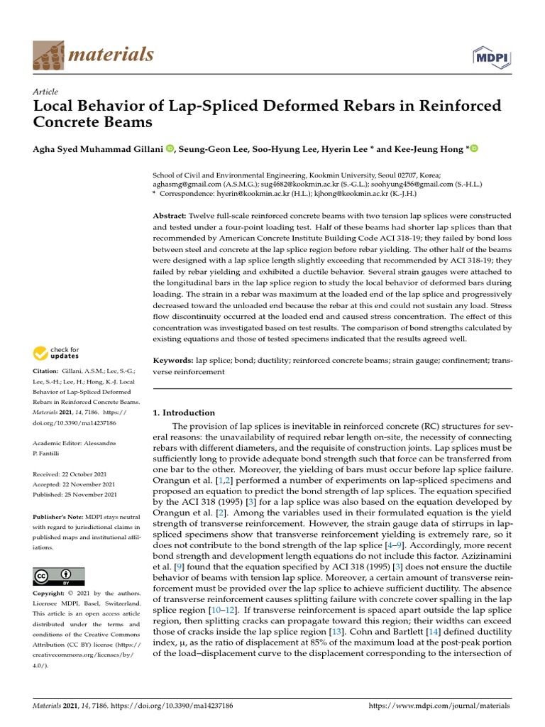 Local Behavior of Lap-Spliced Deformed Rebars in Reinforced Concrete ...