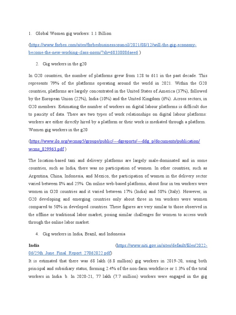 Gig Workers Data | PDF | Workforce | Labor