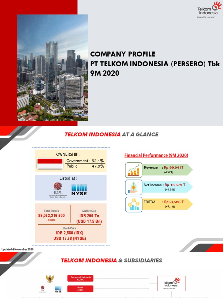 Telkom Indonesia Company Profile 2020 | PDF | Economies | Business