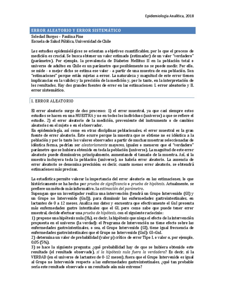 Error Aleatorio y Error Sistematico | PDF | Ciencia y matemáticas