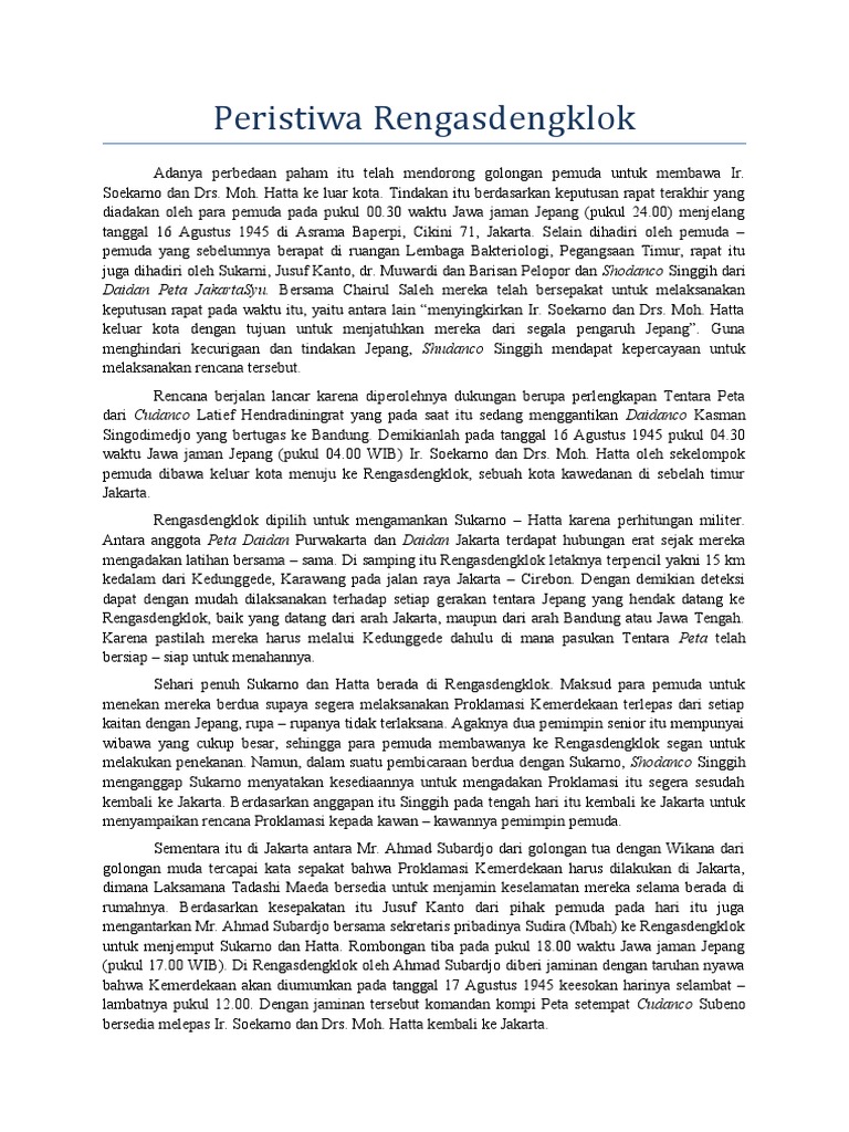 Peristiwa Rengasdengklok | PDF