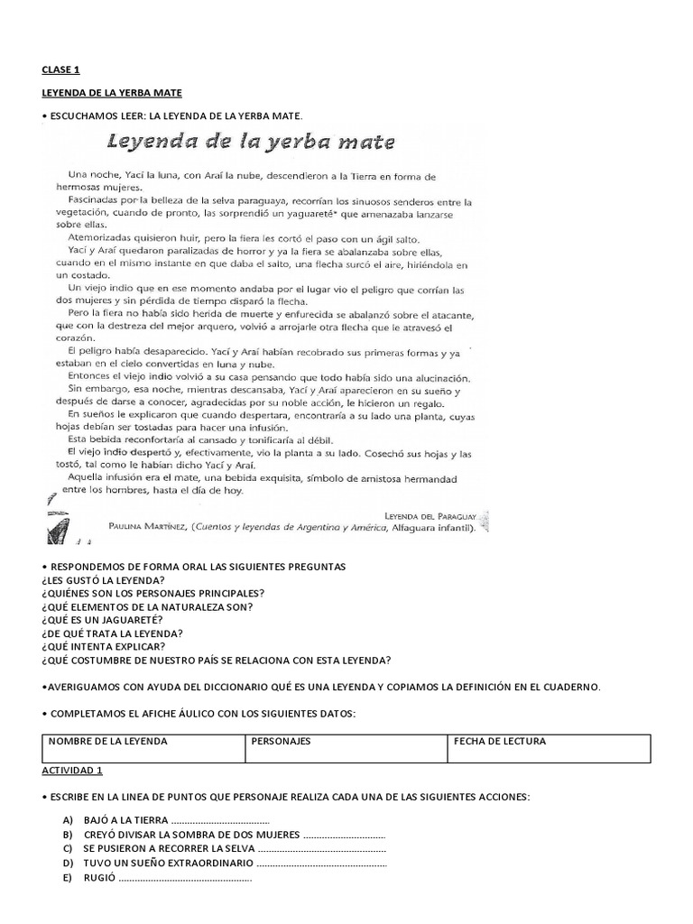 Leyenda de La Yerba Mate | PDF