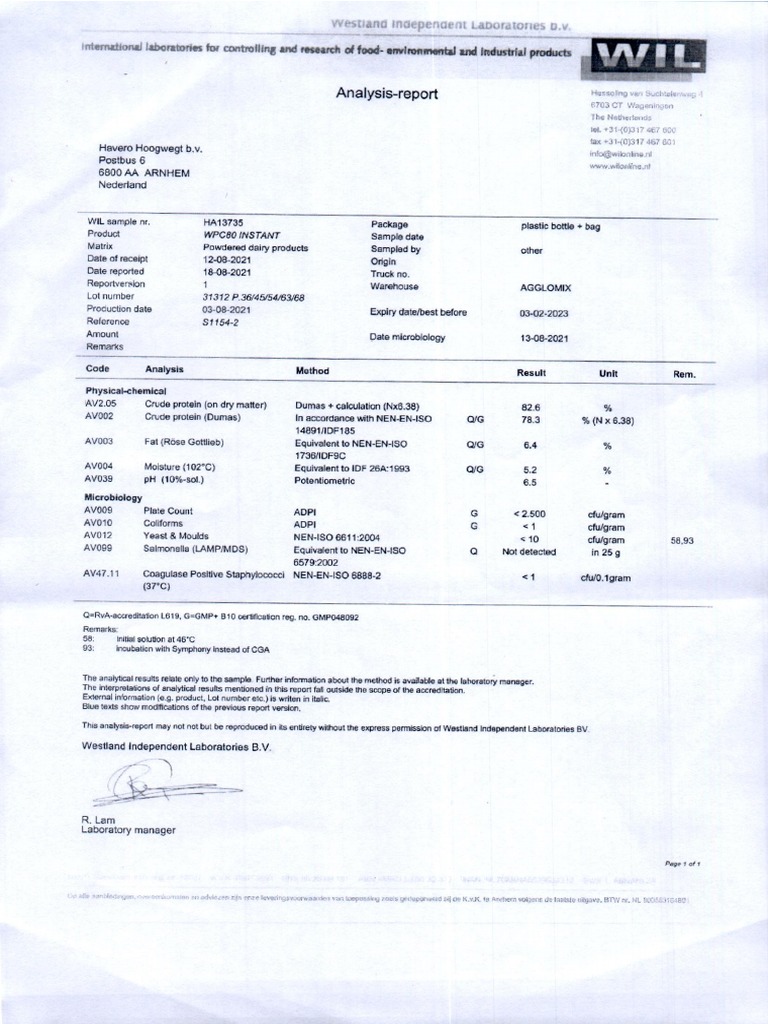 Coa - WPC 80 Instant, 31312 Havero | PDF