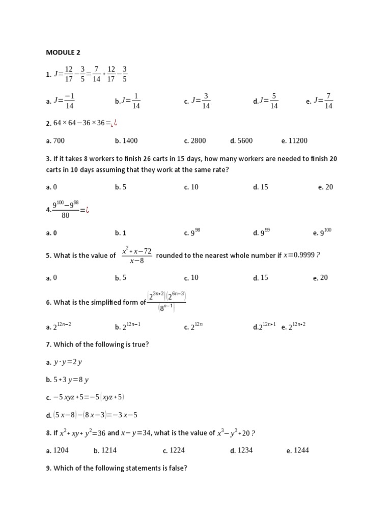 Module 2 | PDF | Mathematics | Mathematical Concepts