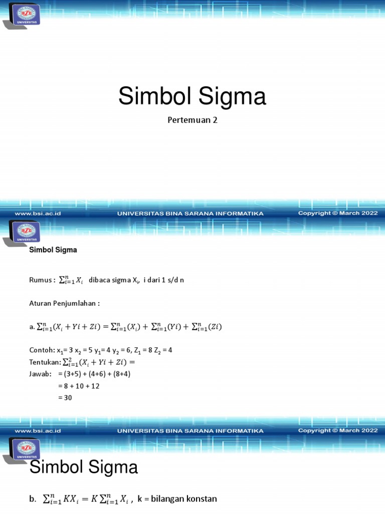 Memahami Simbol Sigma dalam Matematika | PDF