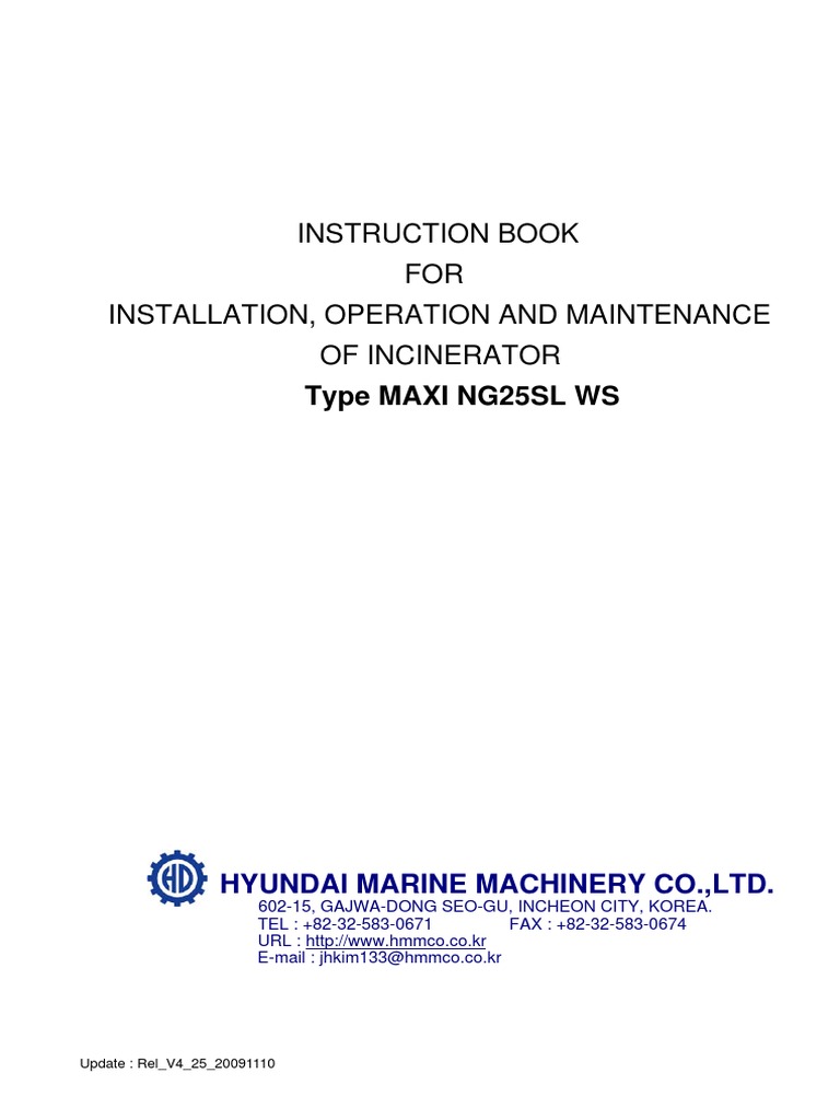Incinerator Manual - NG25-Relay | PDF