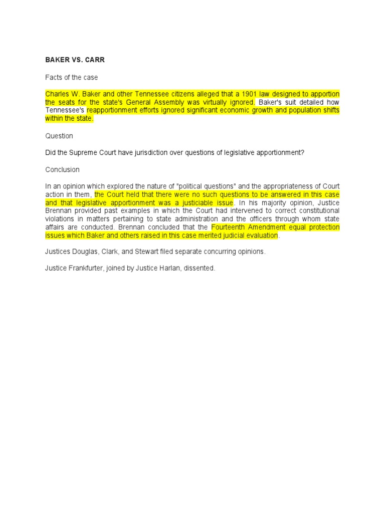 Baker vs. Carr | PDF