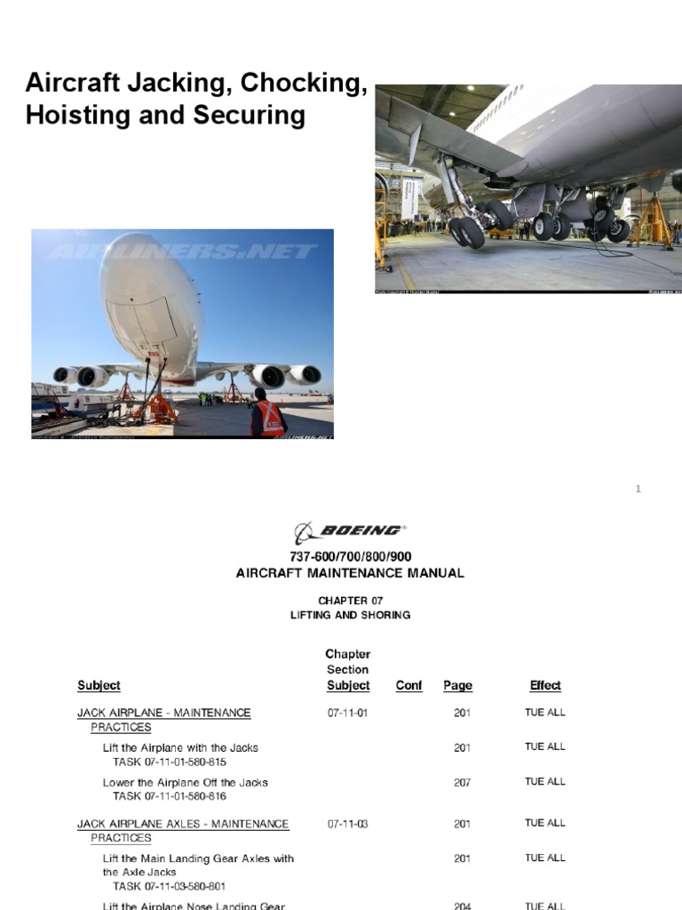 3aircraft Jacking, Chocking, Hoisting and Securing1 | PDF