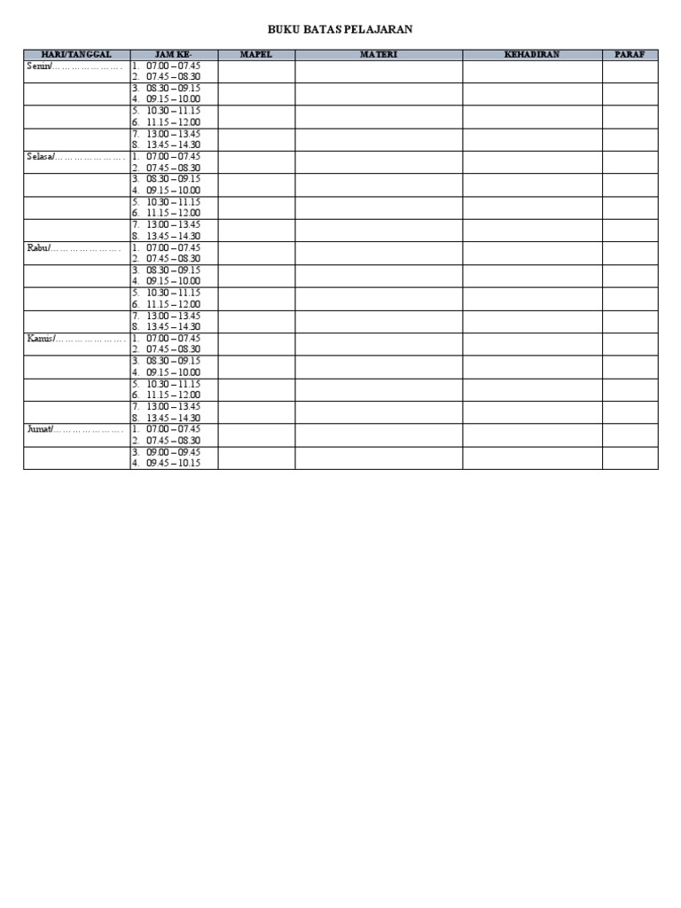 Buku Batas Pelajaran | PDF