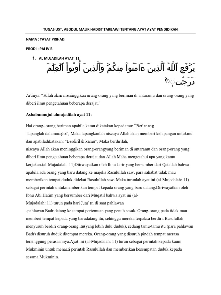 Tugas Hadist Tarbawi | PDF