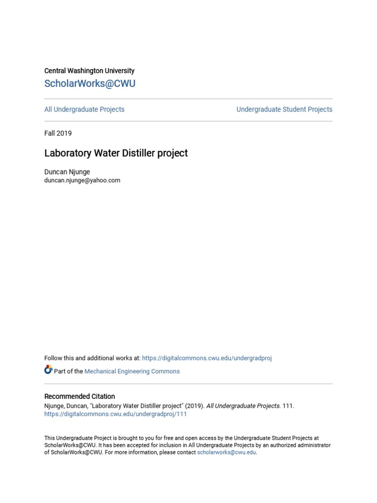 Laboratory Water Distiller | PDF