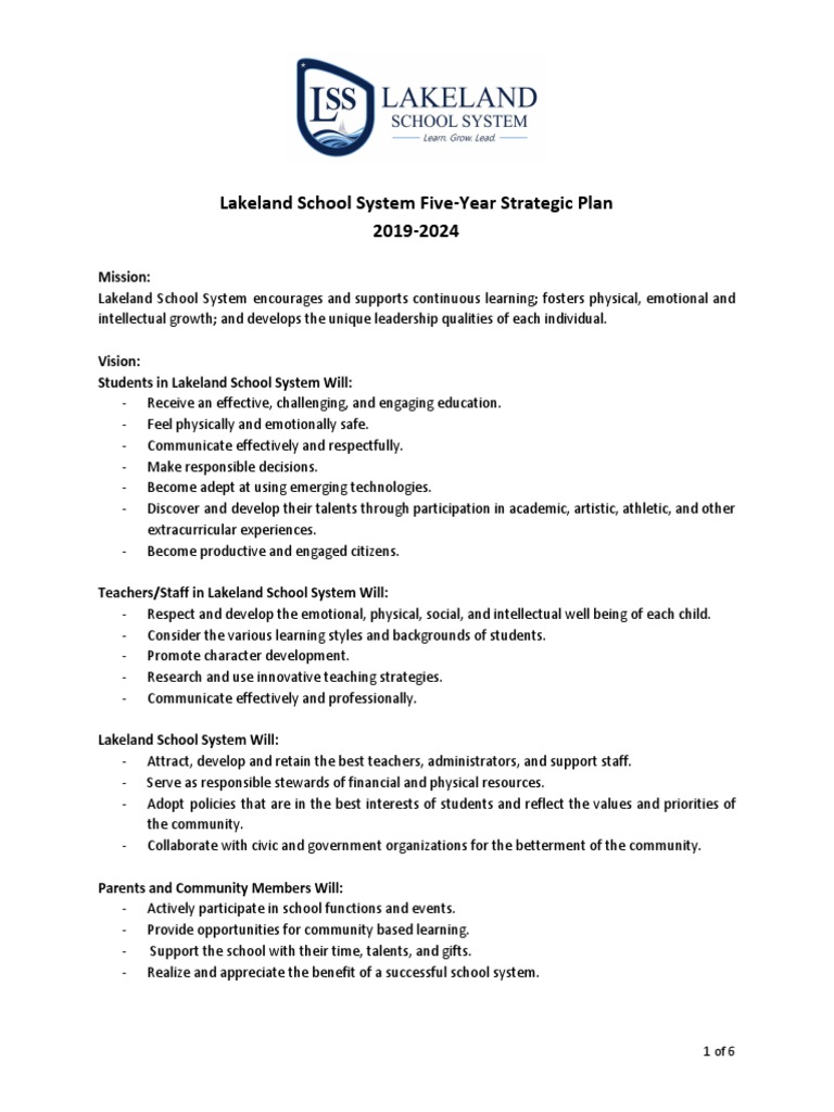 Five-Year Strategic Plan 2019-2024 | PDF