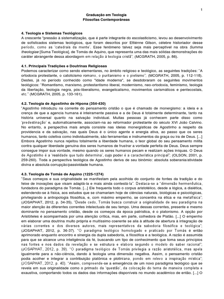 Teologia e Sistemas Teológicos | PDF | Teologia | Reencarnação