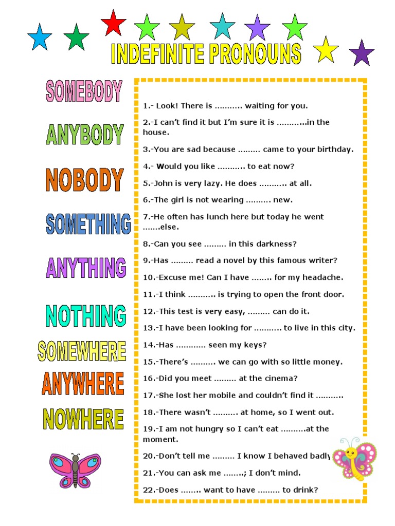 Indefinite Pronouns Tests | PDF