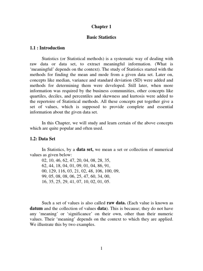 Basics Statistics | PDF