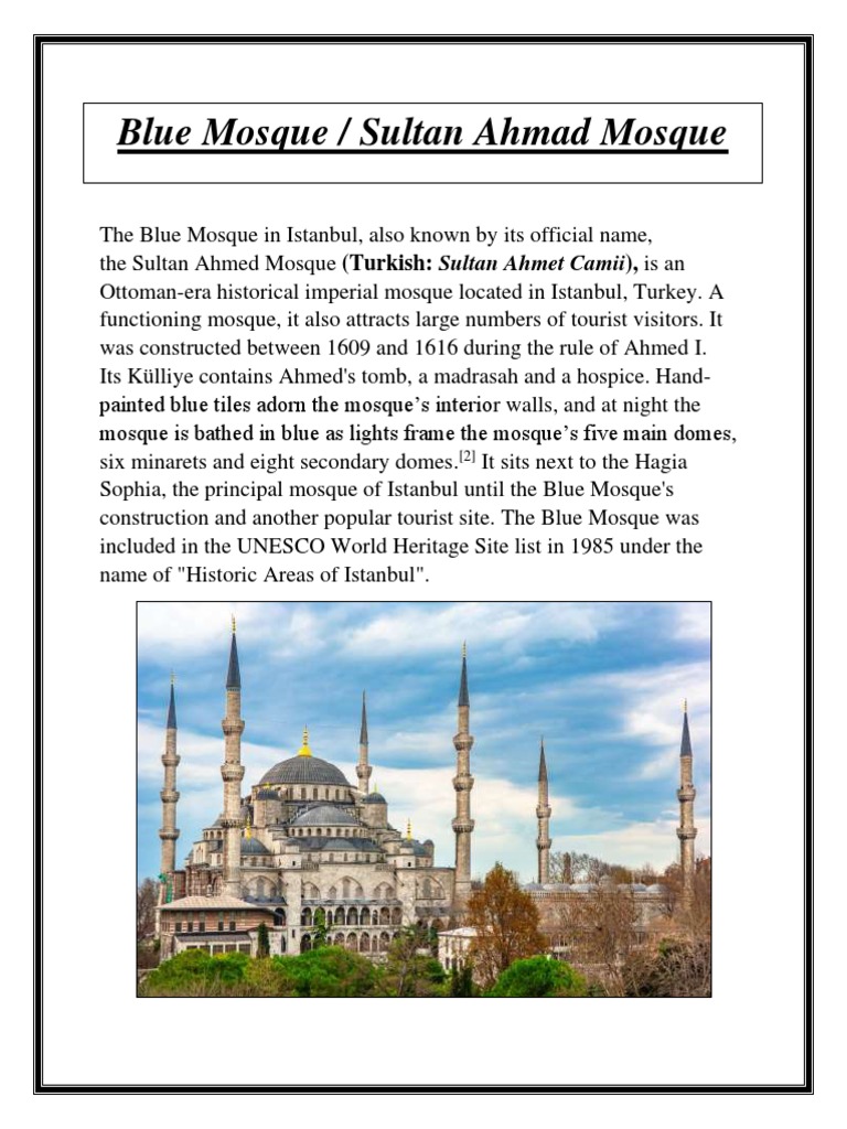 Blue Mosque | PDF | Architectural Elements | Architectural Design