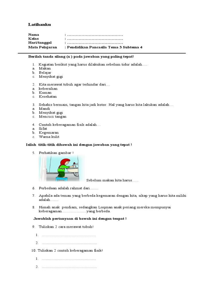 Latihan Soal PKN Sub Tema 3 Dan 4 | PDF