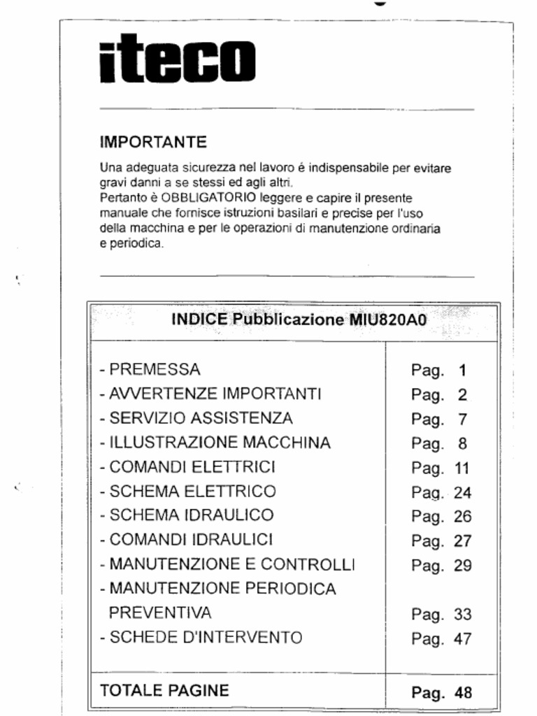 A548 Piattaforma Iteco Manuale | PDF