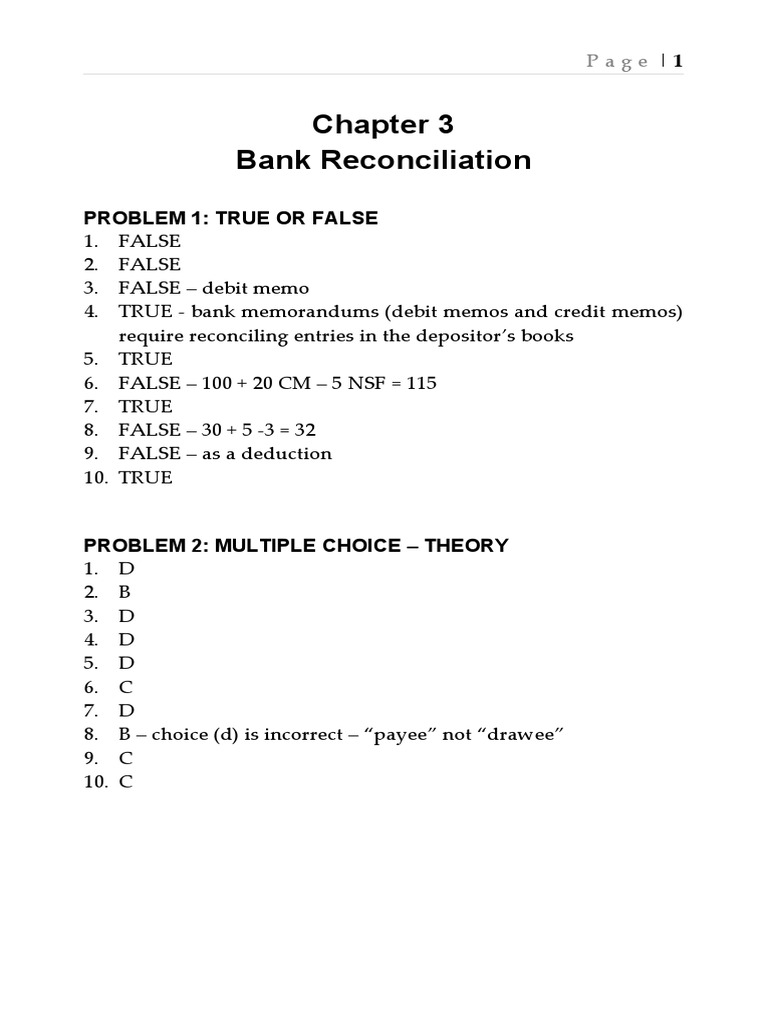 Sol Man Chapter 3 Bank Reconciliation Ia Part 1a 2020 Edition