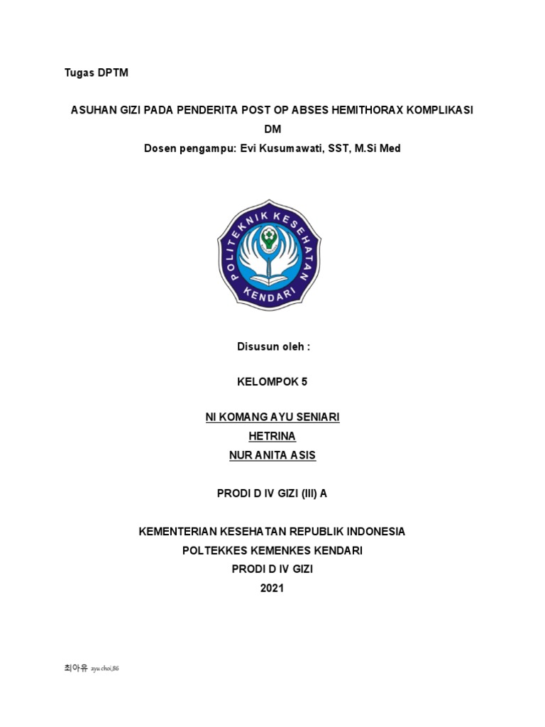 Kasus Kel.5 - D IV 3a - Post Op Abses Hemithorax | PDF