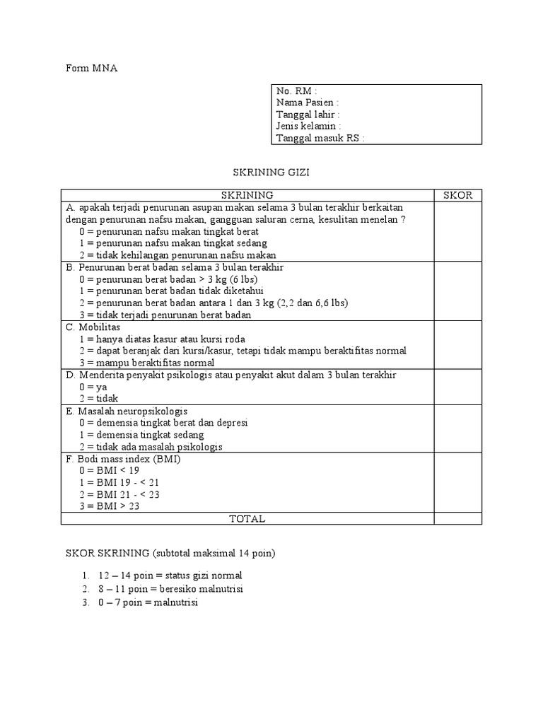 Skrining Mna 49 THN Ke Atas | PDF