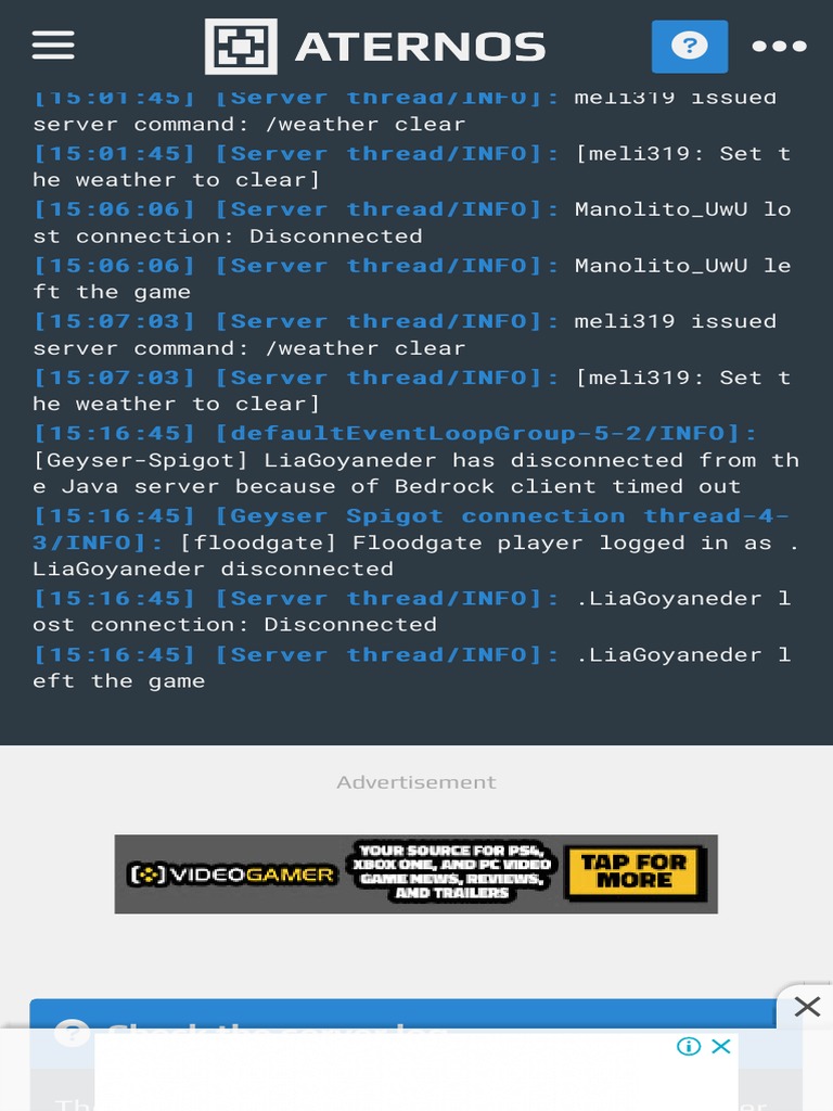 Log Aternos Free Minecraft Server | PDF