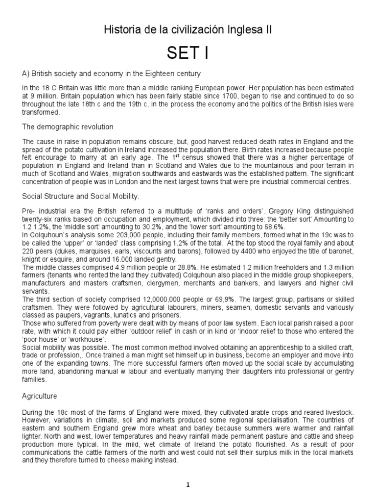 British Society, Politics, and Economy in the 18th Century: An Overview ...
