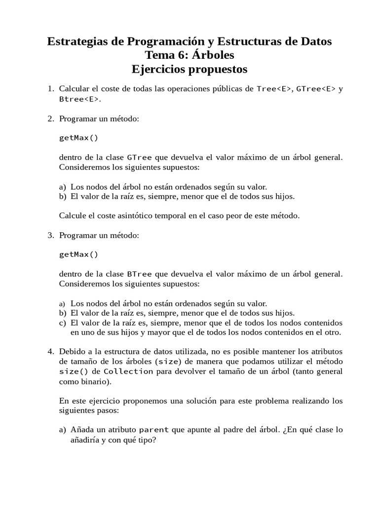 EPED T6 Ejercicios - Propuestos | PDF | Informática teórica | Matemáticas Aplicadas