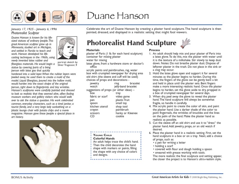 Great American Artistsfor Kids BONUSactivity Duane Hanson | PDF