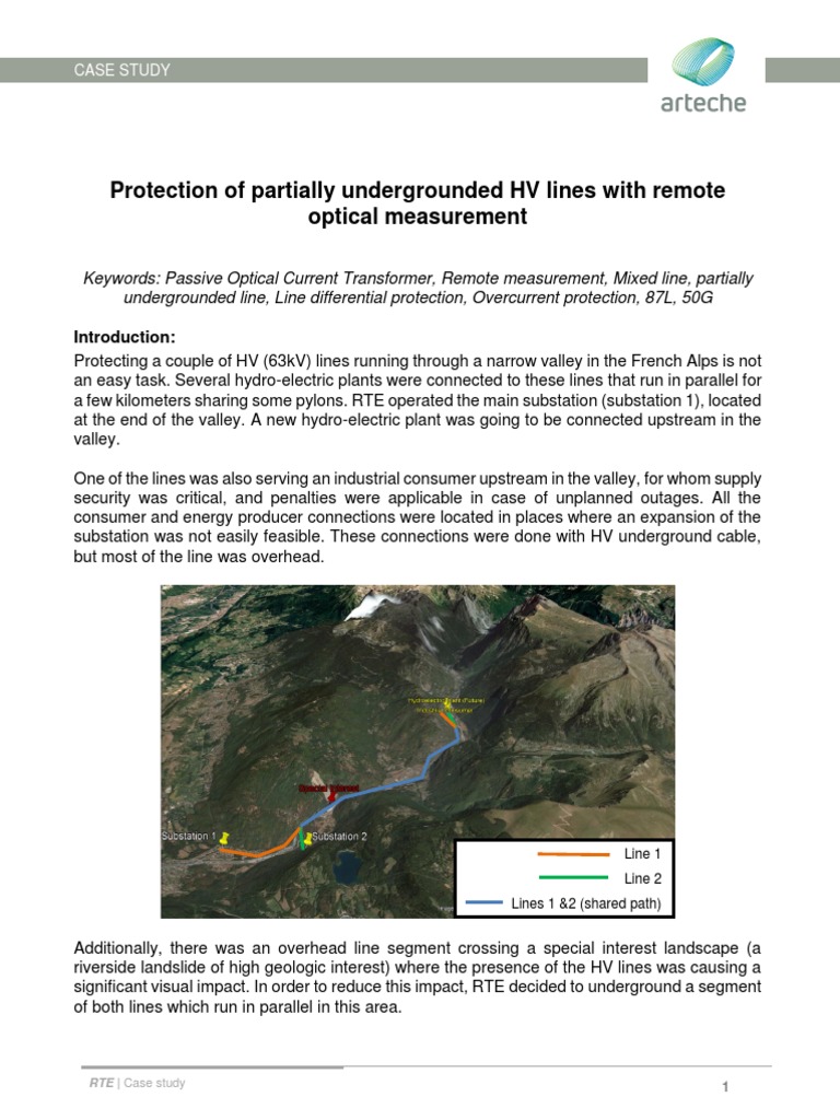 ARTECHE - CS - Protection of Partially Undergrounded HV Lines With Remote Optical Measurement ...